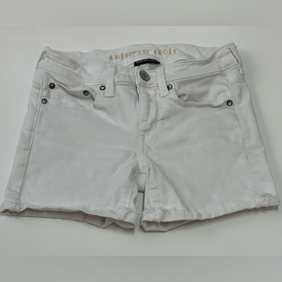 American Eagle White Jean Shorts